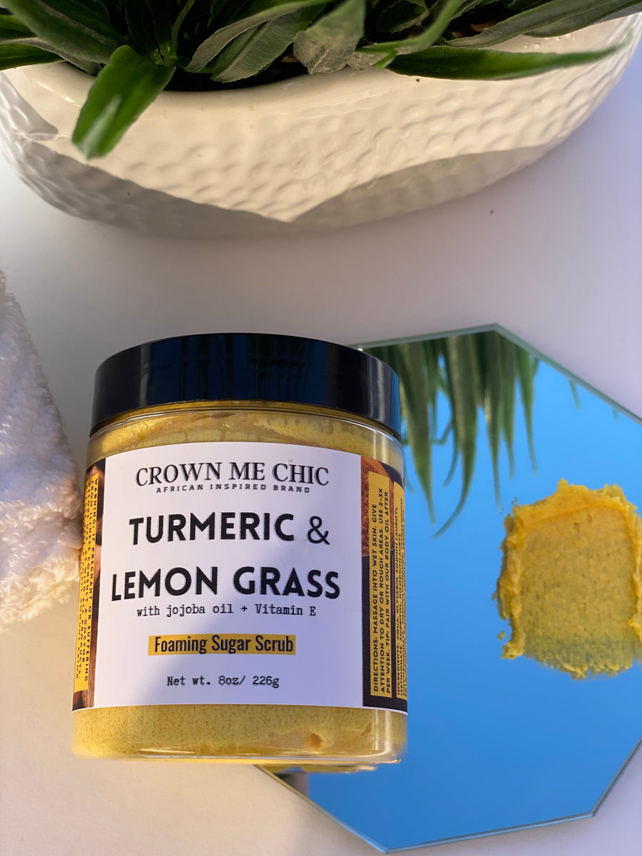 Turmeric & Lemongrass Sugar Scrub – Crown Me Chic